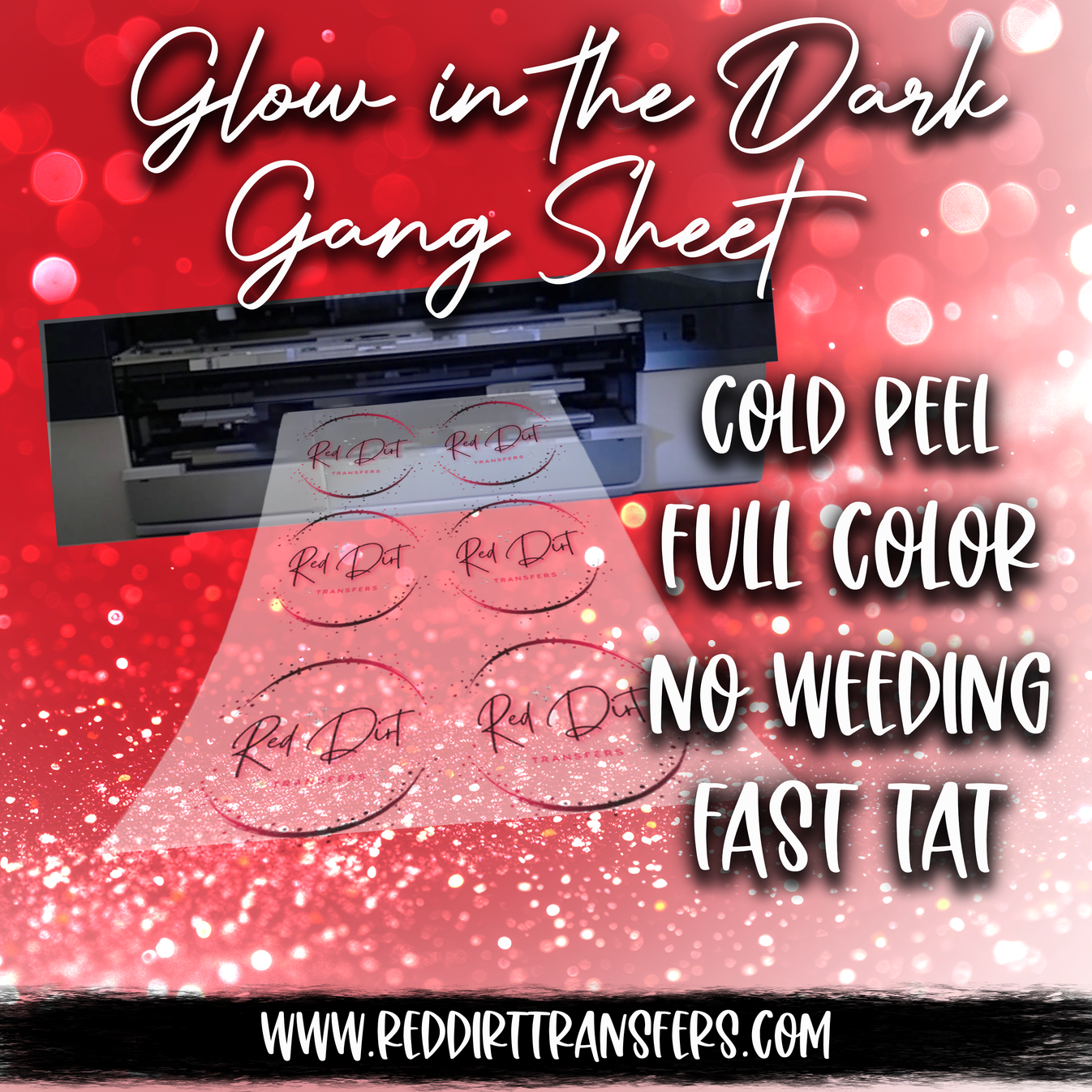 Glow in the Dark Rolling Gang Sheet-Cold Peel Direct to Film – Red Dirt ...